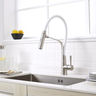 China STEEL 304/316 MATERIAL SATIN FINISHED LONG SPOUT FAUCET COLORFUL SPOUT SINK FAUCET,KITCHEN FAUCET FLEXIBLE for sale