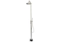 China Stainless steel 316 Watermark Outdoor Shower Satin Solar Shower Freestanding Beach Garden Swimming Stand shower for sale