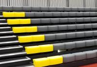China Mobile Telescopic Tribunes With Plastic Bench Seats For Indoor Basketball for sale