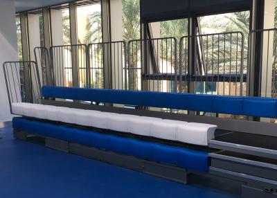 China 3 Rows Retractable Tribune Bench Seating Manually Operated For Tennis Court for sale