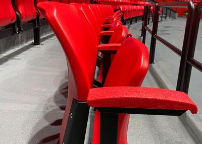 China Red Folding Stadium Chair Plastic Blow Molded HDPE Football Stadium Seating For Audience for sale