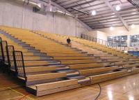 China Manual Control Indoor Stadium Seating Systems Timber Bench Natural Appearance for sale