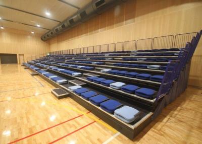 China Leather Upolstered Arena Stage Seating HDPE Seat Material With Folding Backrest for sale