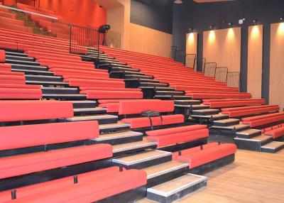 China Customized Space Retractable Grandstands With Red Upholstered Bench for sale