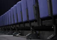 China Riser Mounted Telescopic Tribunes Upholstered With Beam Mounted Design for sale