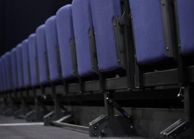 China Riser Mounted Telescopic Tribunes Upholstered With Beam Mounted Design for sale