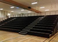 China 460mm Temporary Grandstand Seating Customized Backrest With End Curtains for sale