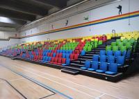 China Floor Mounted Football Stadium Bleachers , Retractable Bleacher Seating With Wall Attached Platform for sale