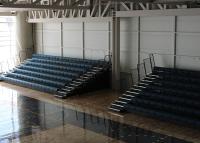China HDPE Material Retractable Audience Seating Wall Attached Bleacher For Stadium for sale