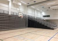 China Audience Retractable / Telescopic Retractable Gymnasium Bleachers With Black End Curtains for sale