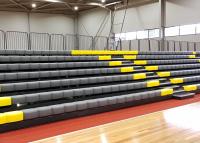 China Yellow Gray Bench 7 Rows 250mm Retractable Theater Seating for sale