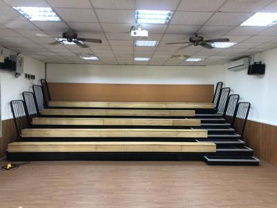 China Multipurpose Hall Movable Timber Retractable Bleacher Seating for sale