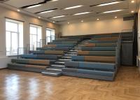 China Upholstered Retractable Bench Seating With Backrest For Sport Centers for sale