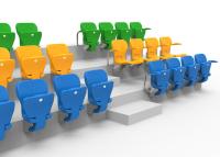 China Automatically Folding Spectator Stadium Seating With Optional Armrest for sale