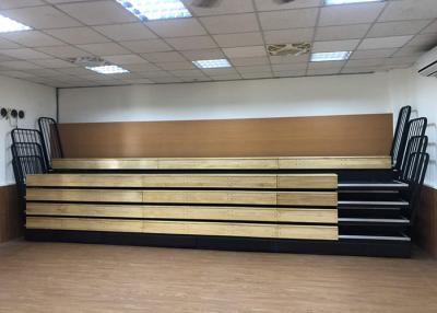 China Indoor Wall Fixed Aluminum Stadium Bleachers With Timber Bench Seating for sale