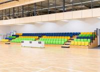 China Indoor Telescopic Tribune Seating With Blow Molding HDPE Plastic Folding Seat for sale