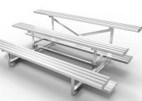 China Three Rows Fixed Aluminum Temporary Spectator Stands For Soccer Football Court for sale