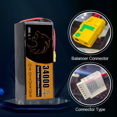 China High Capacity 34000mAh Solid State Drone Batteries UVA with 1-3C Charging Ratio and 0-45C Storage Type for sale