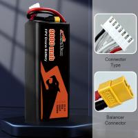 China Capacity FPV Drone Battery 9000mAh 22.2V 6S Lipo with Customized Connector for sale