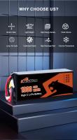 China Lipo Battery 6S 10000 MAh 22.8V with High Capacity and XT60 Connector Type for 10inch FPV RC Drone for sale