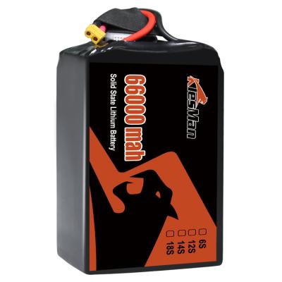 China Rechargeable Semi-Solid State Lithium Ion Battery 6S 12S 18S 60000mAh 66000mAh for Agricultural drones for sale