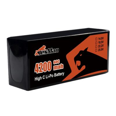 China Lipo drone battery 4200mAh Lithium Polymer Pack Battery 6S 22.2V Lipo FPV Dorne Batteries for sale