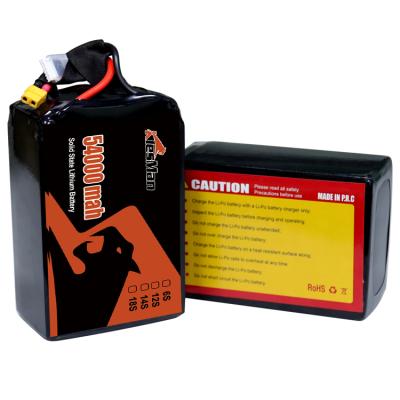 China Solid State Drone Batteries 6S 22.2V 54000mah Semi Solid State Drone Batteries 5-10C Discharge Rate for sale