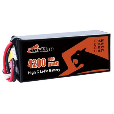 China HV 6S 23.4V 4200mAh 30C 70C Lipo FPV Drone Battery with XT60 Connector for FPV RC Drone for sale