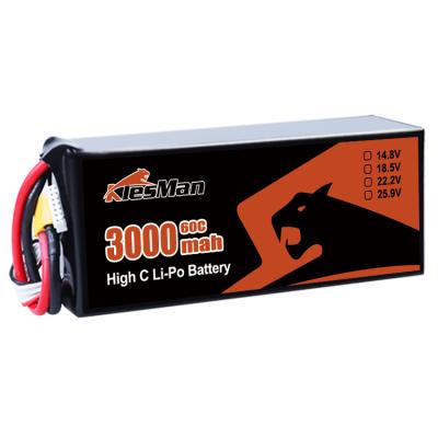 China High Voltage Drone Battery 6S 23.4V 3000mAh 30C 70C Lipo FPV Drone Battery with XT60 Connector FPV RC Drone Battery for sale