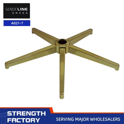 China Swivel Office Chair Base Replacement Electroplated Gold Plating Five Star Foot for sale