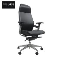 China Black Office Swivel Chair Adjustable Height Leather Rotating Swivel Chair for sale