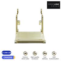 China Aluminum Alloy barber chair footrest Electroplated Color Titanium Plated Gold Foot Tread Trim Hair Chair Accessories for sale