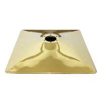 China Gold Plated Titanium Square 500×500mm Barber Chair Base With Oil Pump Height Adjustment for sale