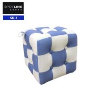 China Colorful Lattice Fabric Sponge Minor Chair Household Commercial PU Small Stool for sale