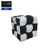 China Colorful Lattice Fabric Sponge Minor Chair Household Commercial PU Small Stool for sale