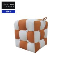China Colorful Lattice Fabric Sponge Minor Chair Household Commercial PU Small Stool for sale