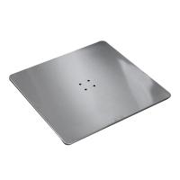China Square Solid Iron Plate 4-hole Barber Chair Base With Stainless Steel Brushed Surface for sale