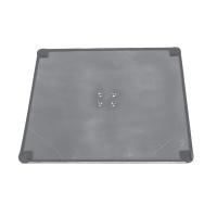 China Square Solid Iron Plate 4-hole Barber Chair Base With Stainless Steel Brushed Surface for sale