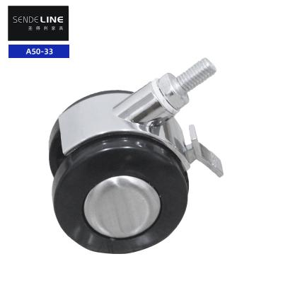 China 2 Inch Office Chair Caster Plastic Electroplated Brake And Without Brake  Function Threaded / Card Test Insert for sale
