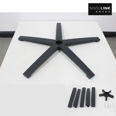 China 65mm high disassemblable office chair base is made of iron welded into shape, with 700n diameter black five-star feet for sale