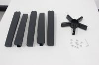 China 65mm high disassemblable office chair base is made of iron welded into shape, with 700n diameter black five-star feet for sale
