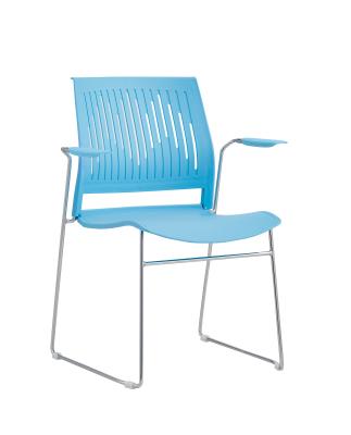 China Modern Design Chair Gray Modern Plastic Chair Sleek Durable Seating for Reception Areas Lounge Spaces and Cafeterias for sale