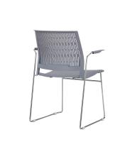 China Modern Design Chair Gray Modern Plastic Chair Sleek Durable Seating for Reception Areas Lounge Spaces and Cafeterias for sale