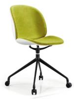 China Integrated Injection Molding Modern Plastic Chair Featuring Wheels for Office Waiting Room Conference Hall and Cafeteria Seating Solutions for sale
