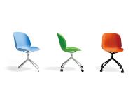 China Integrated Injection Molding Modern Plastic Chair Featuring Wheels for Office Waiting Room Conference Hall and Cafeteria Seating Solutions for sale