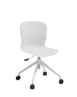 China Silent Sliding Casters Modern Plastic Chair Comfortable Ergonomic Dining Chair Ideal for Cafeteria Restaurant and Office for sale