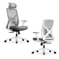 China Breathable Mesh Fabric Office Swivel Chair White Colors Can Be Customized Comfortable Ergonomic Adjustable Height Desk Chair for Workspaces for sale