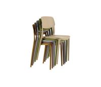 China Solid Cylindrical Foot Plastic Chair Crafted With Imported PP GF Perfect For Cafeteria Seating for sale