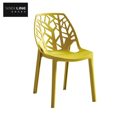 China Yellow Modern Plastic Chair Durable Lightweight Ergonomic Design For Office Dining Outdoor Seating And Commercial Spaces for sale