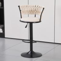 China Velvet Chair Seat Bar Stool with Wraparound Backrest and 80-100cm Height for Modern Bar Furniture for sale